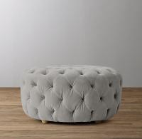 China Luxury Antique Fabric Footstool And Bedroom Ottoman Bench With Button Fabric for sale