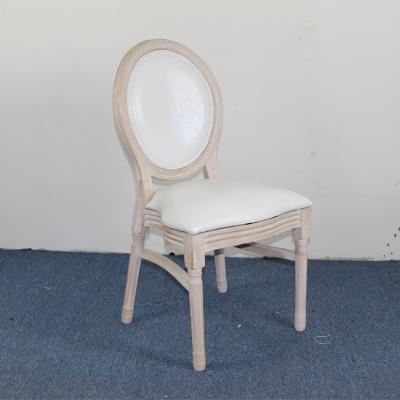 China French style oak wood frame antique wedding stackable  louis chair for sale