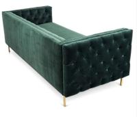 China Home Furniture Living Room Couches 3 Seat Sofa Green Velvet Fabric Upholstered for sale