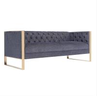 China Golden Metal Base Fabric Upholstered Sofa Upholstered Wedding Rental for sale