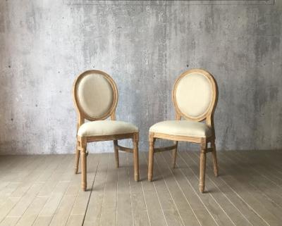 China French style oak wood frame antique wedding stackable  louis chair for sale