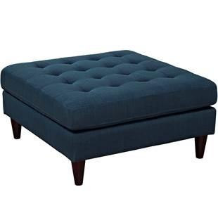 China Square American Style Bedroom Ottoman Storage Bench Button Tufted Linen Wooden Base for sale
