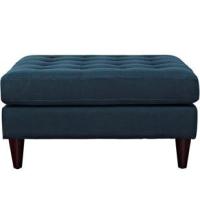 China Square American Style Bedroom Ottoman Storage Bench Button Tufted Linen Wooden Base for sale