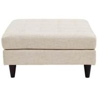 China Square American Style Bedroom Ottoman Storage Bench Button Tufted Linen Wooden Base for sale