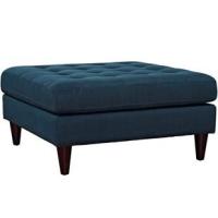 China Square American Style Bedroom Ottoman Storage Bench Button Tufted Linen Wooden Base for sale