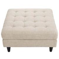 China Square American Style Bedroom Ottoman Storage Bench Button Tufted Linen Wooden Base for sale