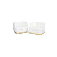 China White velvet Fabric Chinese Style Single Accent Leisure Home Living Room Club Armchair Lounge Arm Chair golden base for sale