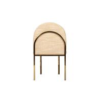 China home furniture Dining Chair in Bule Channel Tufted Velvet fabric back with 4 metal golden brass leg for sale