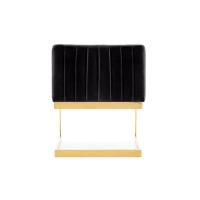 China Gold metal shape L legs simple modern style white fabric dining leisure chair with tufted customized design for sale