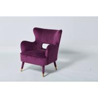 China Modern Elegant Upholstery Living Room Single Sofa Stackable Dark Red Velvet for sale