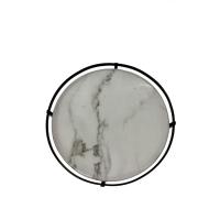 China iron with powder coating white and black marble top coffee table for living room, small tea table, side table for sale
