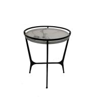 China iron with powder coating white and black marble top coffee table for living room, small tea table, side table for sale