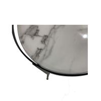 China iron with powder coating white and black marble top coffee table for living room, small tea table, side table for sale