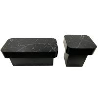 China Black Iron Base Marble Living Room Coffee Table Luxury Modern Tea Table for sale