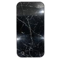 China Black Iron Base Marble Living Room Coffee Table Luxury Modern Tea Table for sale