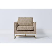 China Natural Linen Material Fabric Brown Color Sofas For Small Spaces , Long Life for sale