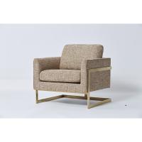 China Natural Linen Material Fabric Brown Color Sofas For Small Spaces , Long Life for sale