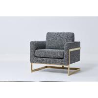 China Modern Style Living Room Couches , Natural Linen Material Fabric Grey Couches for sale
