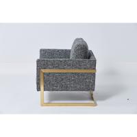 China Modern Style Living Room Couches , Natural Linen Material Fabric Grey Couches for sale