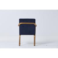 China Popular Modern Contracted Blue Velvet Living Room Chair With Metal Base Brushed Brass for sale