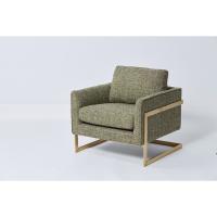 China Fashion Living Room Couches Natural Linen Material Fabric Green With Metal Base for sale