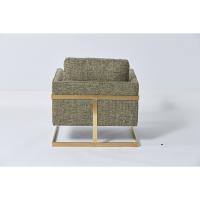 China Fashion Living Room Couches Natural Linen Material Fabric Green With Metal Base for sale