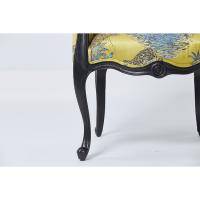 China Luxury Special Vintage Printing Fabric Modern Dining Room Chairs With Arms for sale