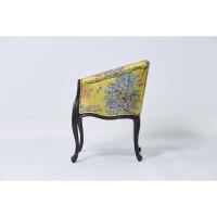 China Luxury Special Vintage Printing Fabric Modern Dining Room Chairs With Arms for sale