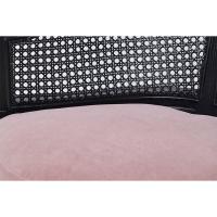 China Kiss Shape Modern Dining Room Chairs Lovely Pink Velvet With Black Solid Wood for sale