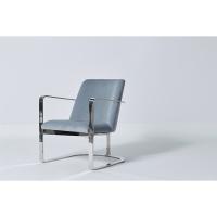 China Modern Design Clean Blue Fabric Furniture Dining Room Chairs With Steel Metal Base for sale