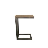 China Brushed Nickel Leg Wooden Frame Small Wood Veneer Side Coffee Table For Living Room for sale