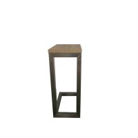 China Brushed Nickel Leg Wooden Frame Small Wood Veneer Side Coffee Table For Living Room for sale
