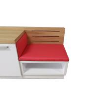 China Hilton Garden Inn Modern Luxury High Gloss Panel with brushed stainless steel Upholstery baggage holder writing Desk for sale