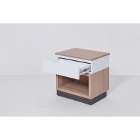China Simple Practical Wooden Hotel Bedside Tables With One Drawer Queen Bed Night Stand for sale