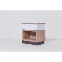 China Simple Practical Wooden Hotel Bedside Tables With One Drawer Queen Bed Night Stand for sale