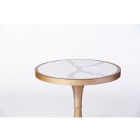 China Antique Birch Construction Top Insert Living Room Coffee Table With Calacatta Quartz for sale