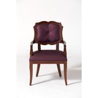 China Elegant Solid Walnut Frame Living Room Furniture Chairs With Upholstery Blackberry Fabric for sale
