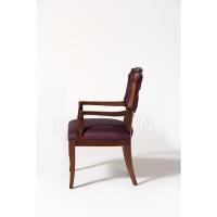 China Elegant Solid Walnut Frame Living Room Furniture Chairs With Upholstery Blackberry Fabric for sale