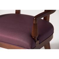 China Elegant Solid Walnut Frame Living Room Furniture Chairs With Upholstery Blackberry Fabric for sale