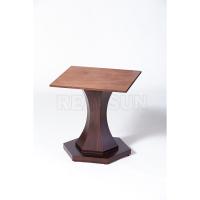 China Customizable Design MDF Living Room Coffee Table With Walnut Veneer Solid Wood Base for sale