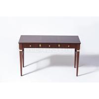 China Antique MDF Wooden Writing Desk With Walnut Veneer Solid Wood Legs with Three Drawer for sale