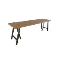 China Luxury Hotel Furniture Free Standing Desk With Brushed Aluminum Metal Trestle Legs , Modern Appearance writing desk for sale