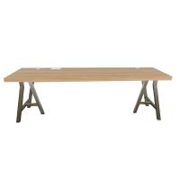 China Luxury Hotel Furniture Free Standing Desk With Brushed Aluminum Metal Trestle Legs , Modern Appearance writing desk for sale