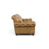 China Antique Style 3 Seater Sofa Chesterfield Tufted Sofa Set Genuine Leather Couch for sale