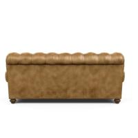 China Antique Style 3 Seater Sofa Chesterfield Tufted Sofa Set Genuine Leather Couch for sale