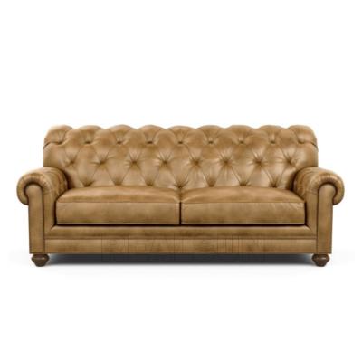 China Antique Style 3 Seater Sofa Chesterfield Tufted Sofa Set Genuine Leather Couch for sale