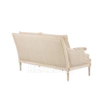 China Antique Loveseat French Corner Wooden Sofa Settee Home Furniture Couch Fabric Set for sale