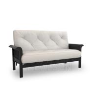 China Black Metal Frame Aluminium Fabric Sofa Upholstery With White Velvet Two Seater for sale