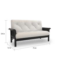 China Black Metal Frame Aluminium Fabric Sofa Upholstery With White Velvet Two Seater for sale
