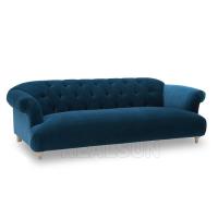 China Wood Recliner Upholstered Living Room Furniture Linen Fabric Luxurious Banquet Couch for sale